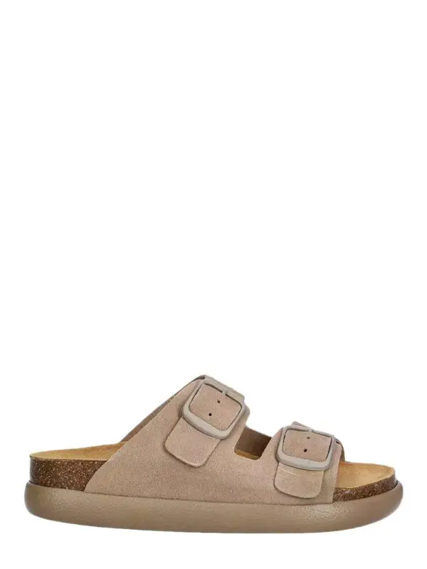 DR. SCHOLL'S SHOES Double-strap Buckle Slides - Neutrals