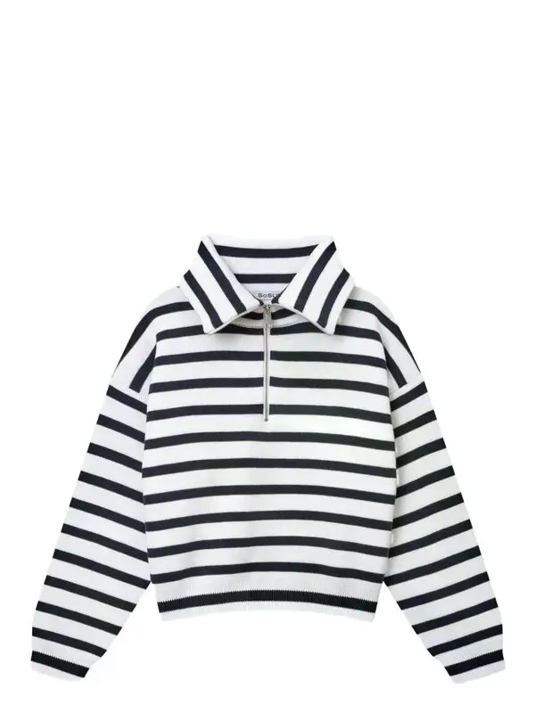 SOSUE Sailor Striped Sweater - White