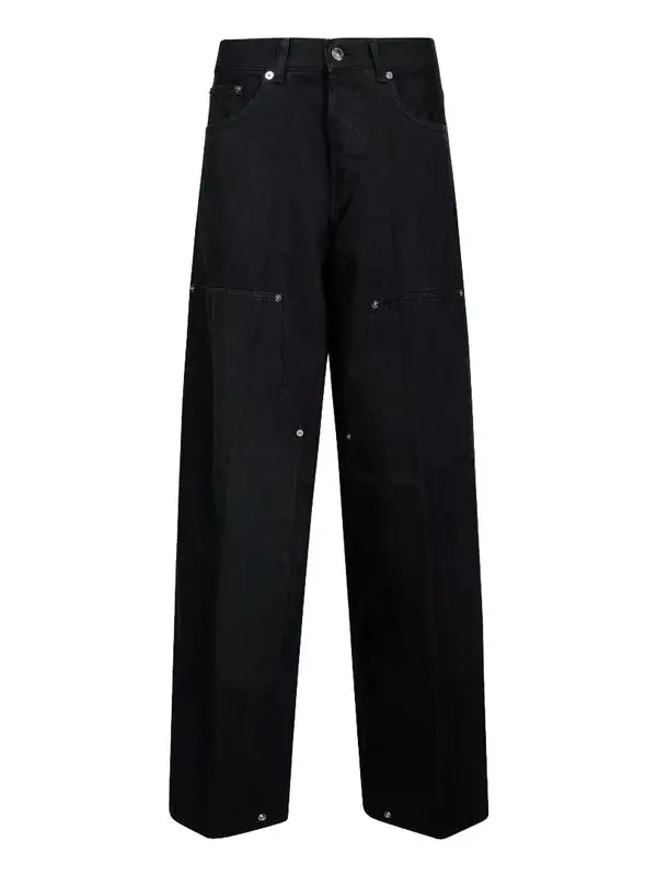 HAIKURE Panelled Wide-leg Jeans - Black