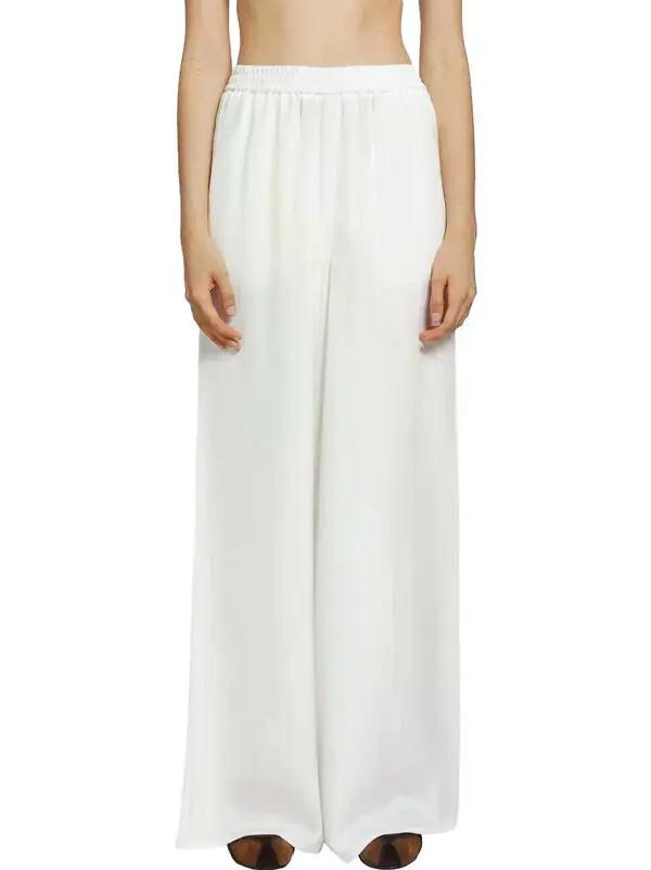 Max Mara Wide-leg Silk Trousers - White