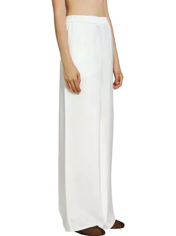 Max Mara Wide-leg Silk Trousers - White