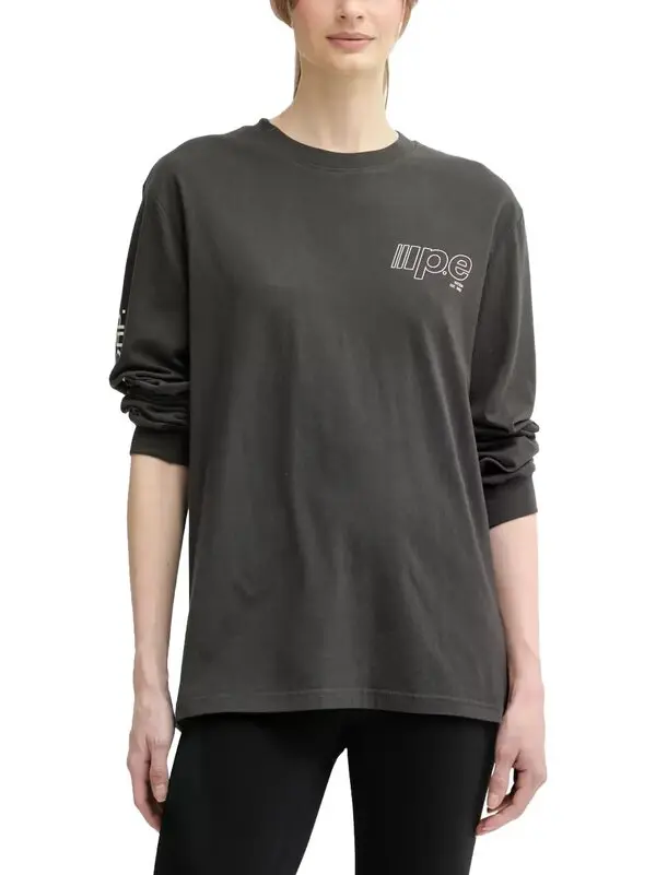 P.E Nation Logo-print Long-sleeve T-shirt - Grey