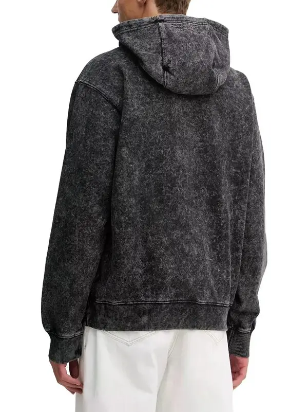 Alpha Industries Acid Wash Logo Patch Hoodie - Black
