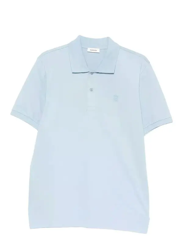 Sandro Logo-patch Polo Shirt - Blue