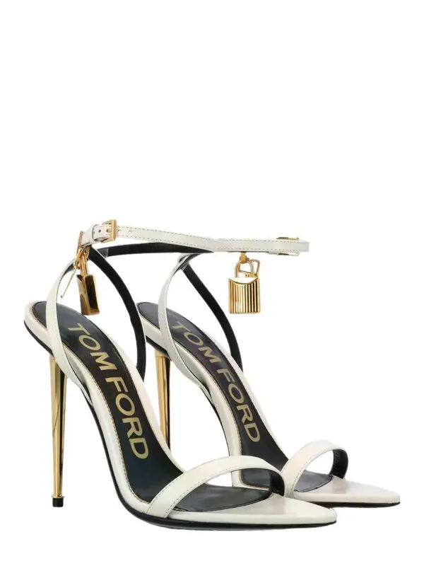 TOM FORD Lock-pendant Stiletto-heel Sandals - Neutrals