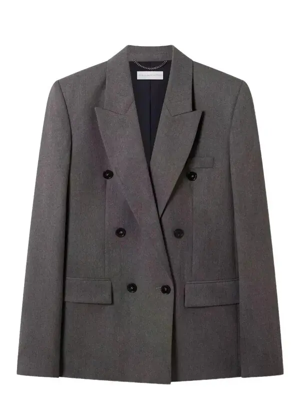 Stella McCartney Melange Double-breasted Blazer - Grey