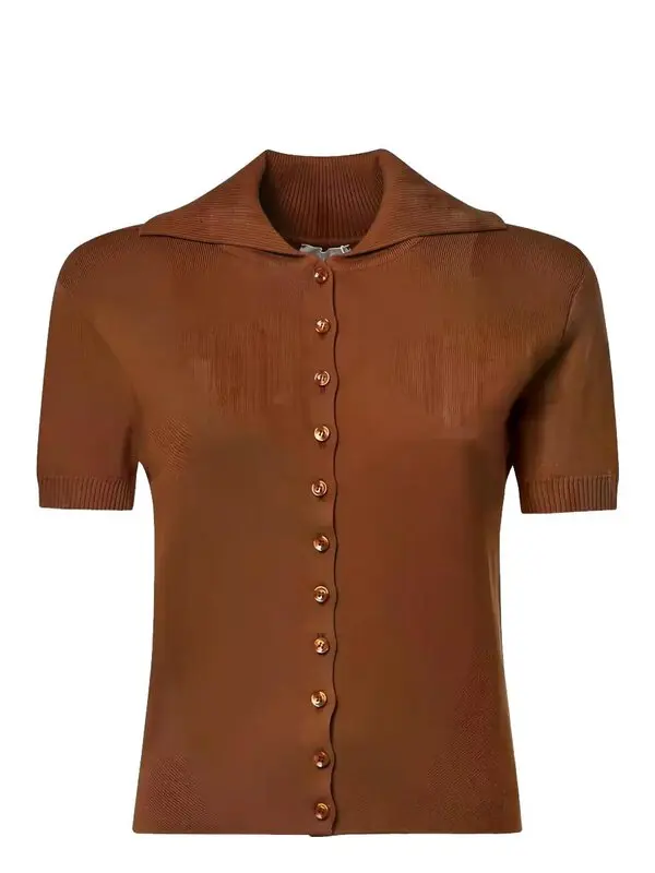 Magda Butrym Short-sleeve Button-up Cardigan - Brown