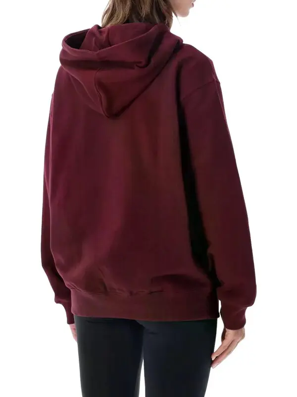 Adidas Embroidered Logo Pouch Pocket Hoodie - Red