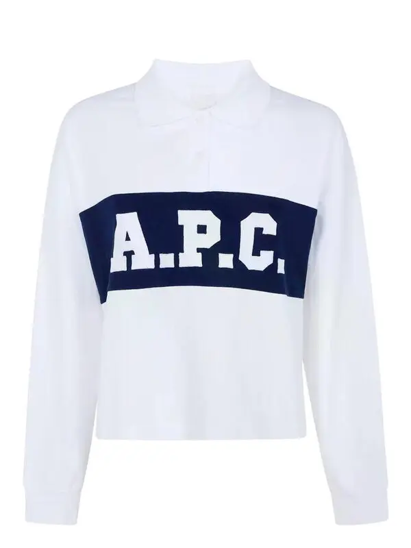 A.p.c. Long-sleeve Logo Patch Polo Shirt - White