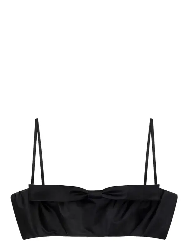 Givenchy Satin Cropped Blouse With Bow Detail - Black