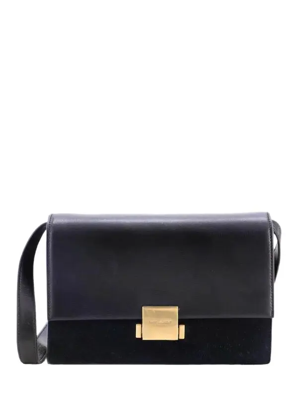 Saint Laurent Bellechasse Shoulder Bag In Suede And Leather - Black