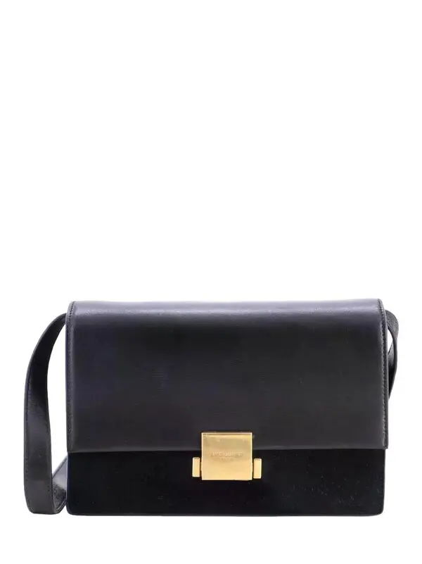 Saint Laurent Bellechasse Shoulder Bag In Suede And Leather - Black