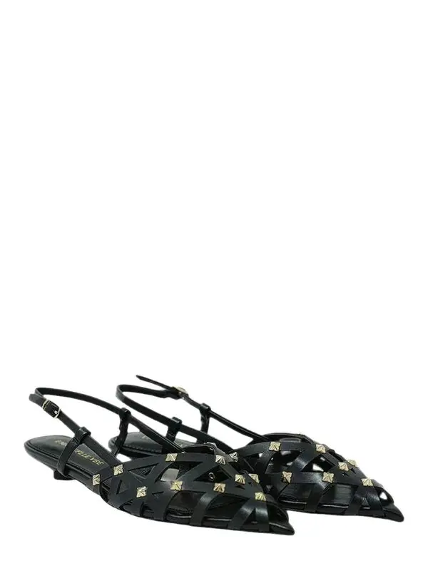 EMANUELLE VEE Stud-embellished Cage Sandals - Black
