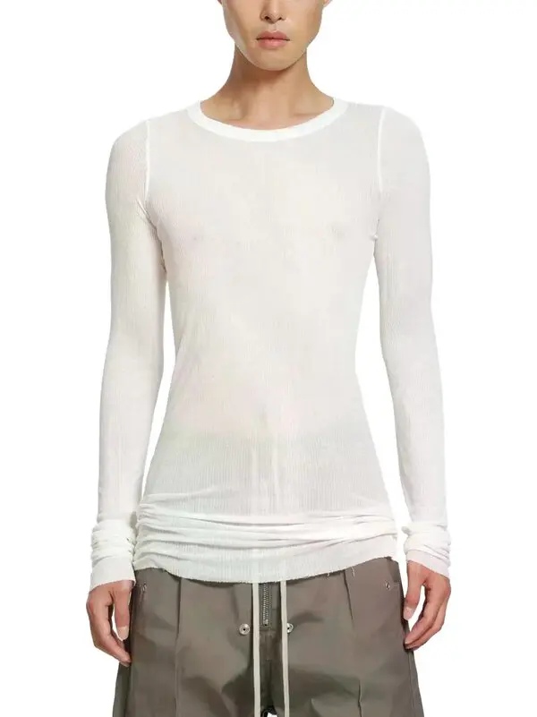 Rick Owens Tower Ribbed Long-sleeve T-shirt - White