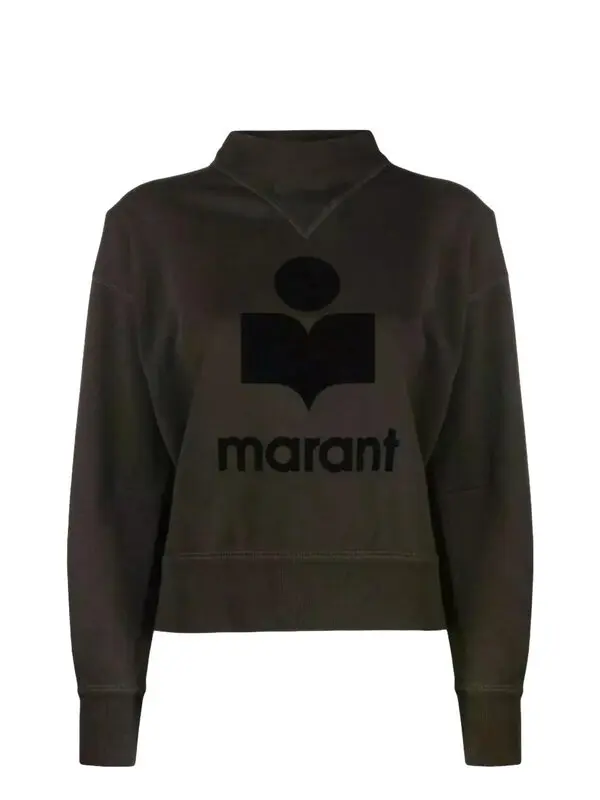 MARANT ETOILE Moby Flocked Logo Sweatshirt - Brown