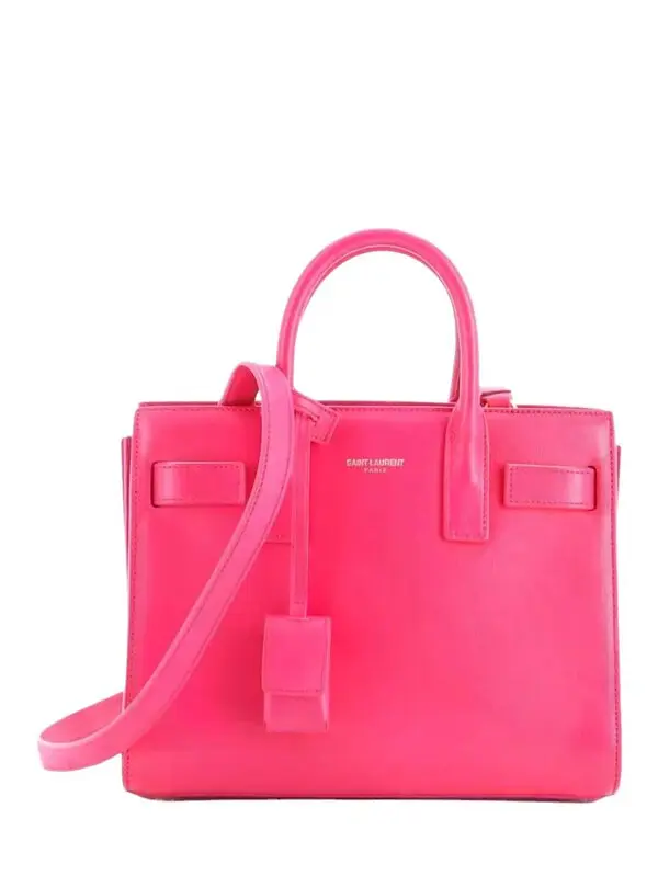 Saint Laurent Sac De Jour Leather Nano Tote Bag - Pink