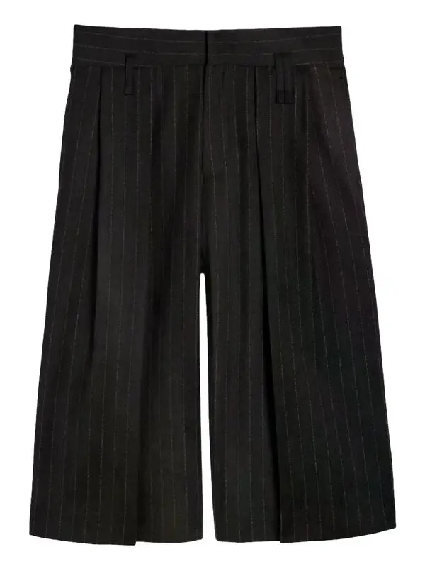 Simone Rocha Pinstriped Wide-leg Shorts - Black