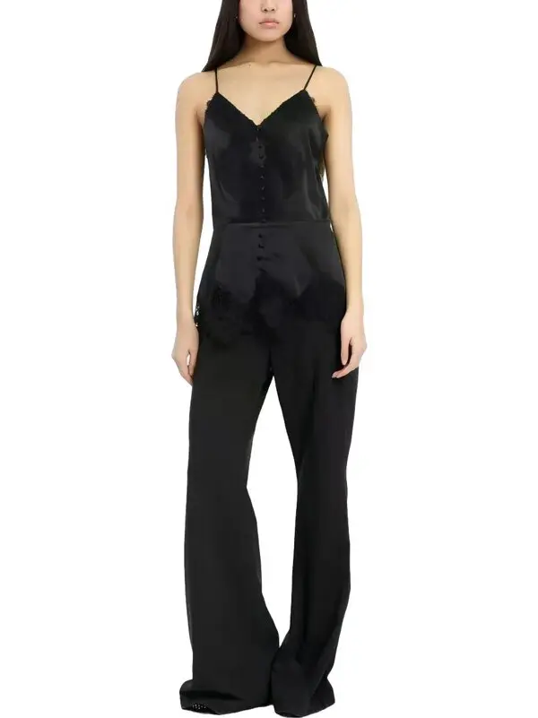 ROTATE BY BIRGER CHRISTENSEN Lace Trimmed Camisole Top - Black