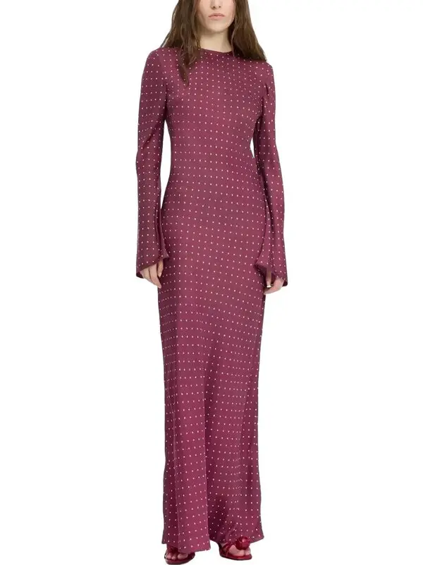 ROTATE BY BIRGER CHRISTENSEN Dot Satin Maxi Dress - Red
