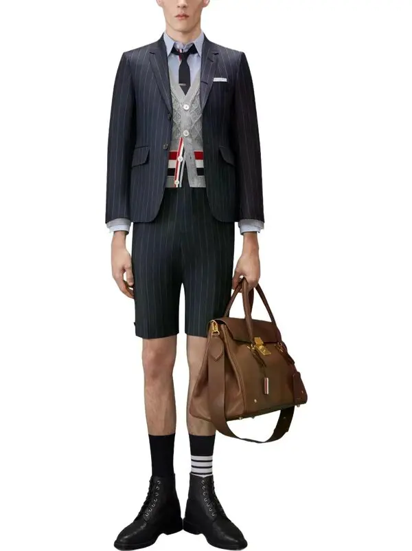 Thom Browne Argyle Intarsia V-neck Cardigan - Grey