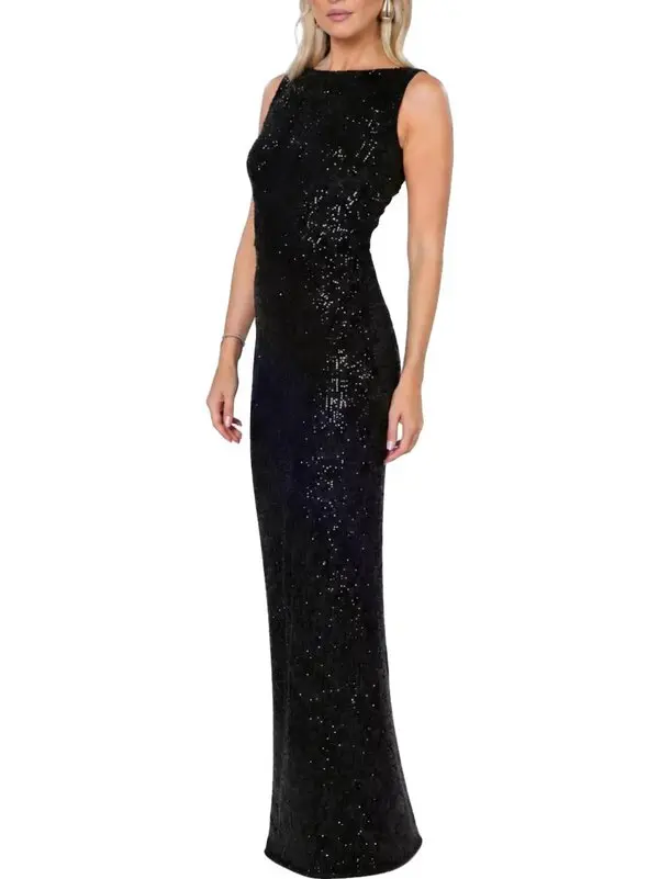 ROSERRY Sequin-embellished Sleeveless Maxi Dress - Black
