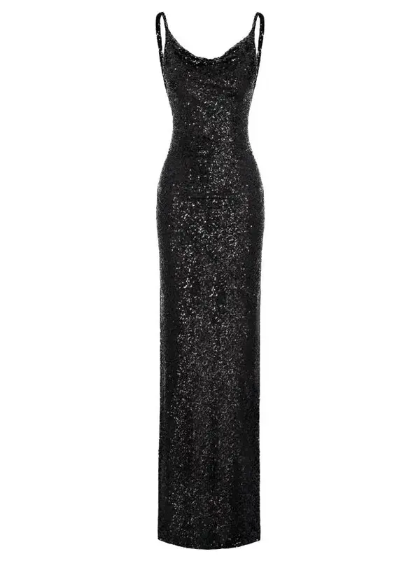 ROSERRY Margot Sequin-embellished Maxi Dress - Black