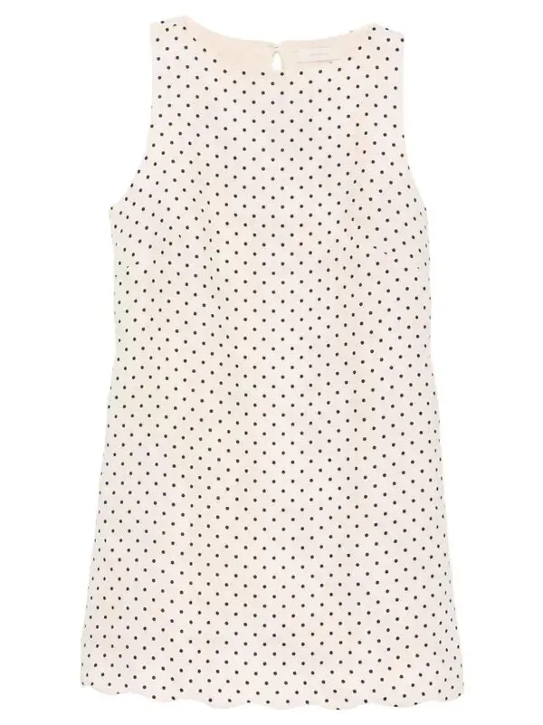 Faithfull The Brand Iria Polka-dot Mini Dress - Neutrals