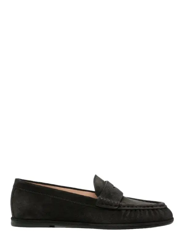 STUART WEITZMAN Suede Slip-on Loafers - Black