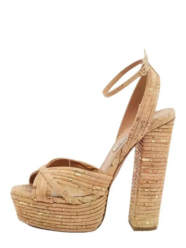 AQUAZZURA Sundance Platform Sandals - Neutrals