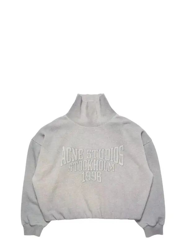Acne Studios Fleece Sweatshirt With Logo - Grey