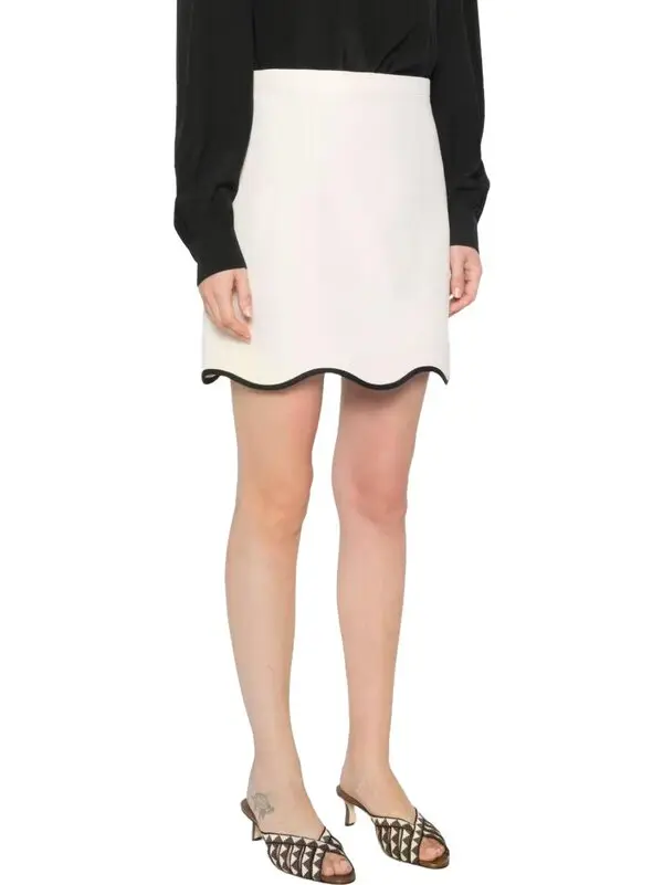 Valentino Garavani Wave-hem Mini Skirt - Neutrals