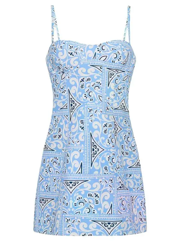 Cara Cara Claudine Paisley-print Mini Dress - Blue