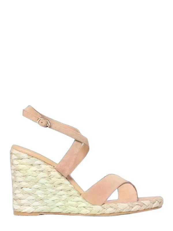 STUART WEITZMAN Suede Wedge Sandals - Neutrals