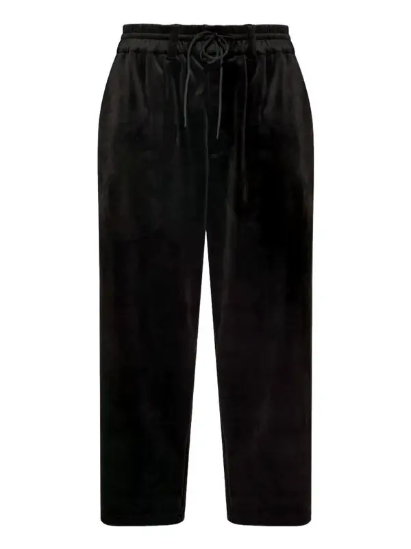 Y3 Velvet Drawstring Waist Trousers - Black