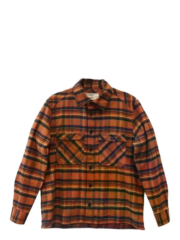 HTC LOS ANGELES Plaid Graphic-print Shirt - Orange