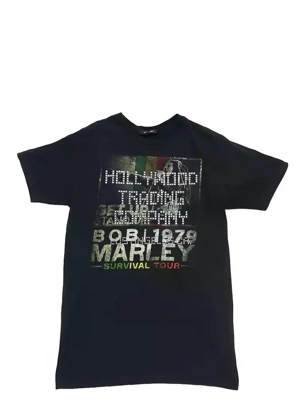 HTC LOS ANGELES Bob Marley Studded T-shirt - Black