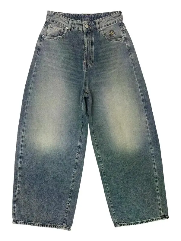 HTC LOS ANGELES Embellished Wide-leg Jeans - Blue