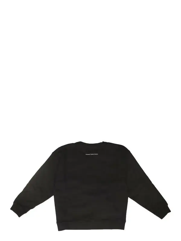 HTC LOS ANGELES Logo Print Crew Neck Sweater - Black