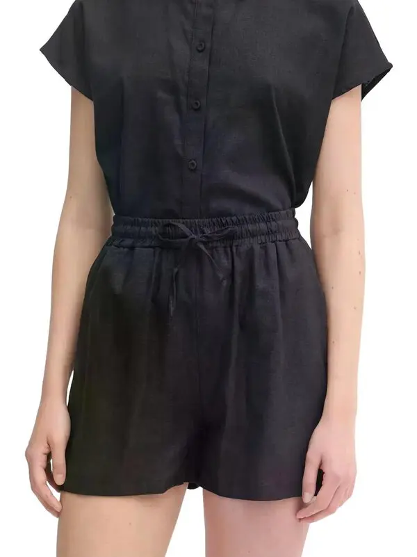 GAUDI Linen Drawstring Shorts - Black