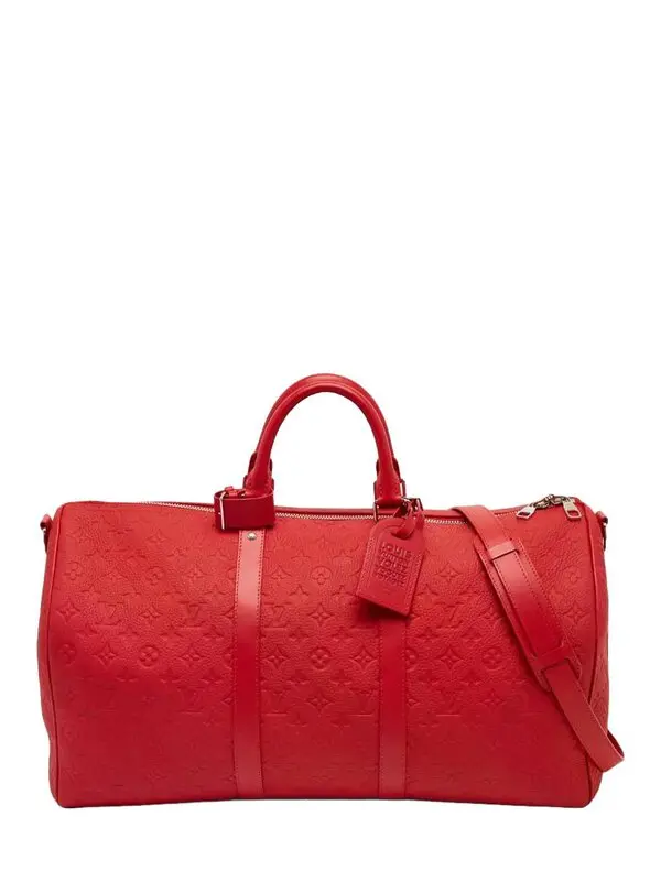 LOUIS VUITTON Keepall Bandoulière 50 Monogram Bag - Red