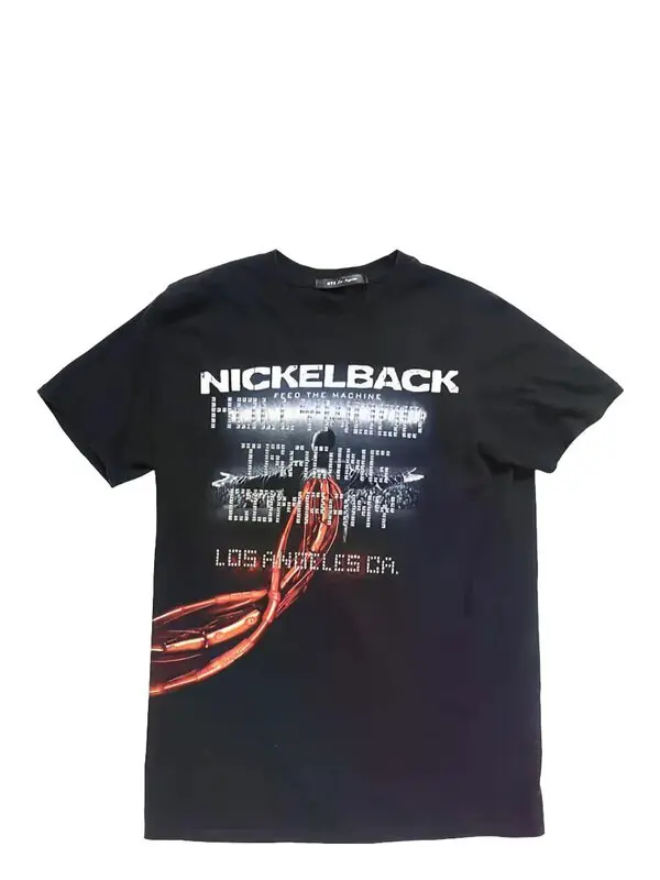 HTC LOS ANGELES Nickleback Lux Studded Graphic-print T-shirt - Black