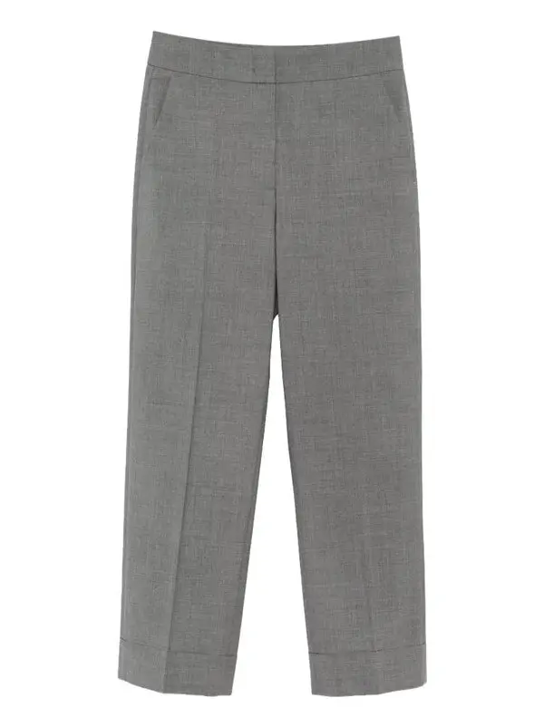 Peserico Pressed Crease Turned-up Trousers - Grey