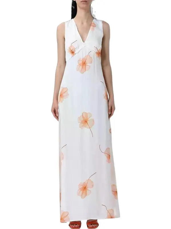 MAR DE MARGARITAS Sleeveless V-neck Maxi Dress - White