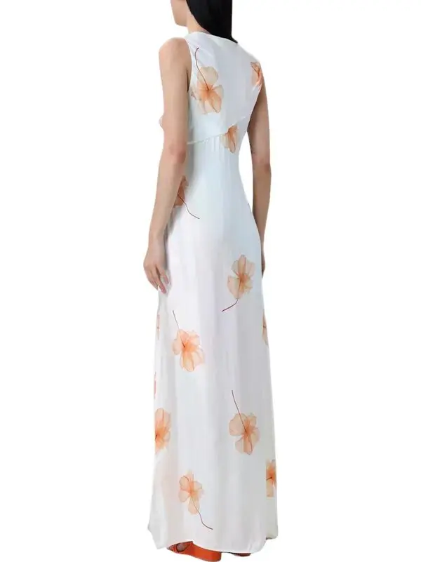 MAR DE MARGARITAS Sleeveless V-neck Maxi Dress - White