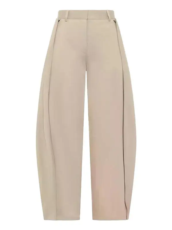 Loewe Pleated Cotton Trousers - Neutrals