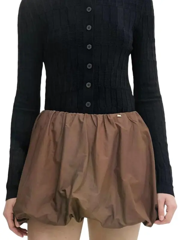 GAUDI Gathered Puff-hem Mini Skirt - Brown