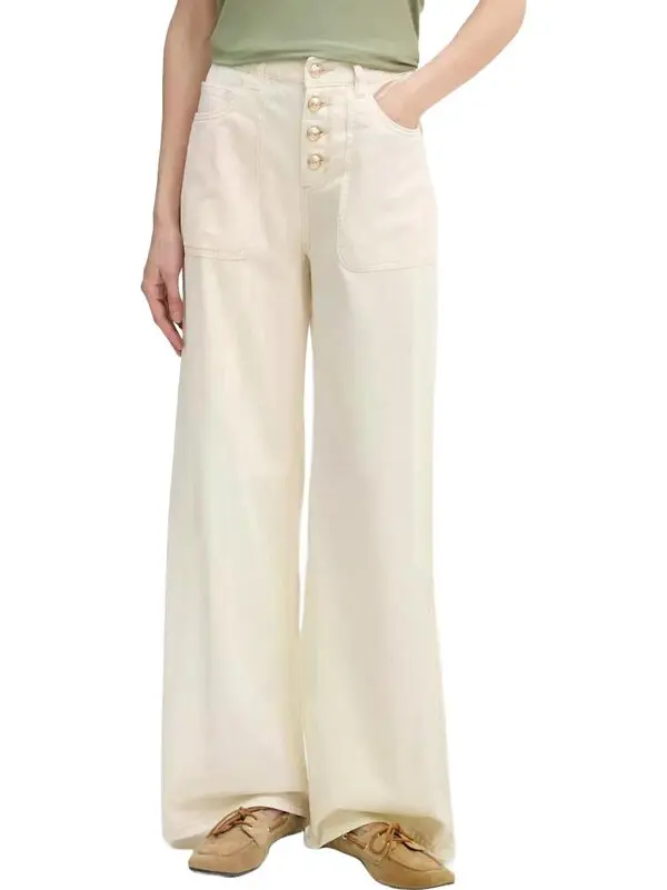GAUDI Cream White Wide-leg Jeans - Neutrals