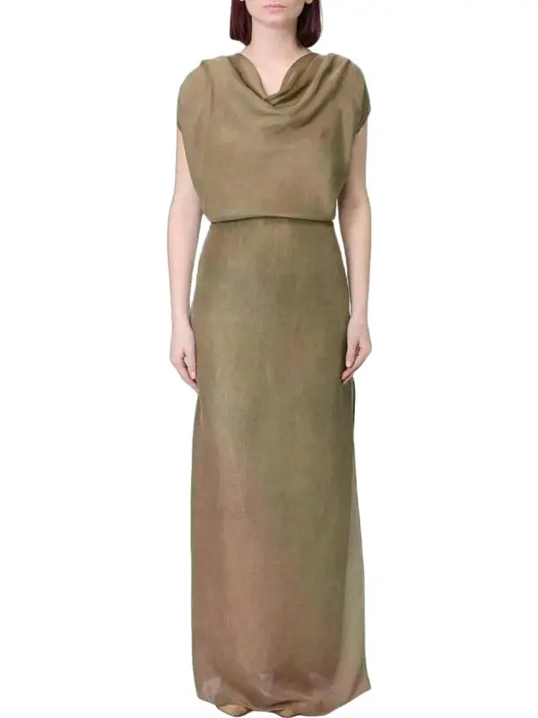 Ter Et Bantine Cowl Neck Silk Maxi Dress - Neutrals