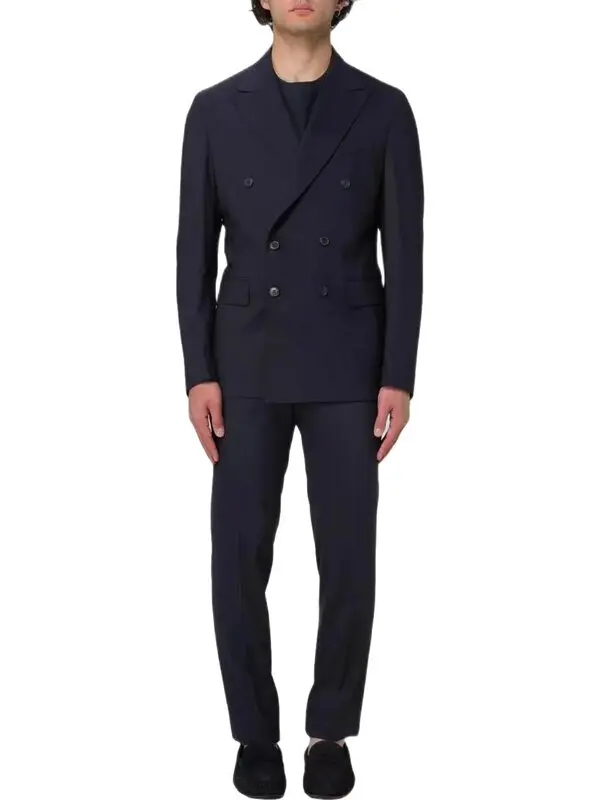 Brian Dales Double-breasted Suit - Blue