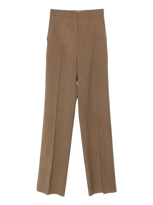 Max Mara Stripe-pattern Straight-leg Trousers - Brown